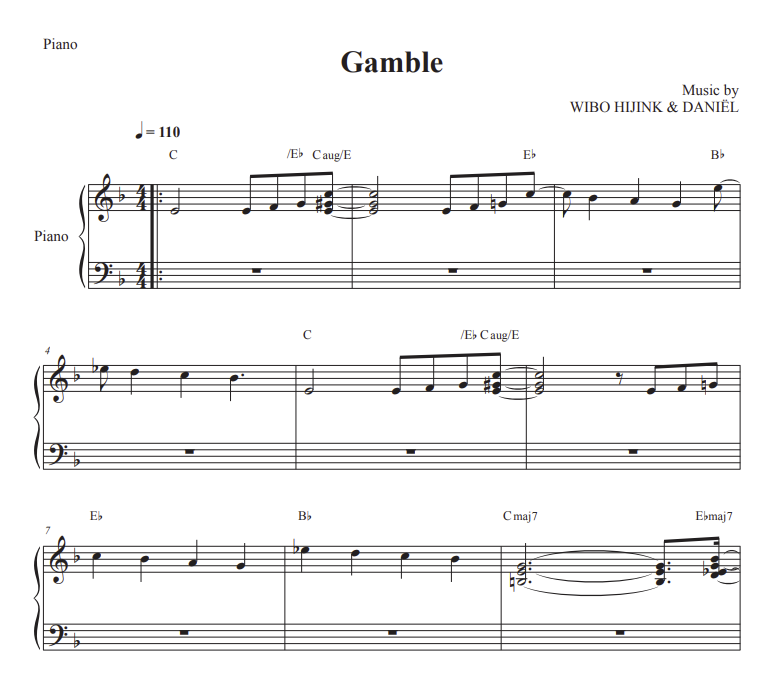 Gamble (sheet music) – Wibo Hijink